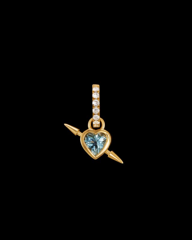 Rebel Heart Diamond Earring - Elegant 18K Yellow Gold Charm | Maria ...