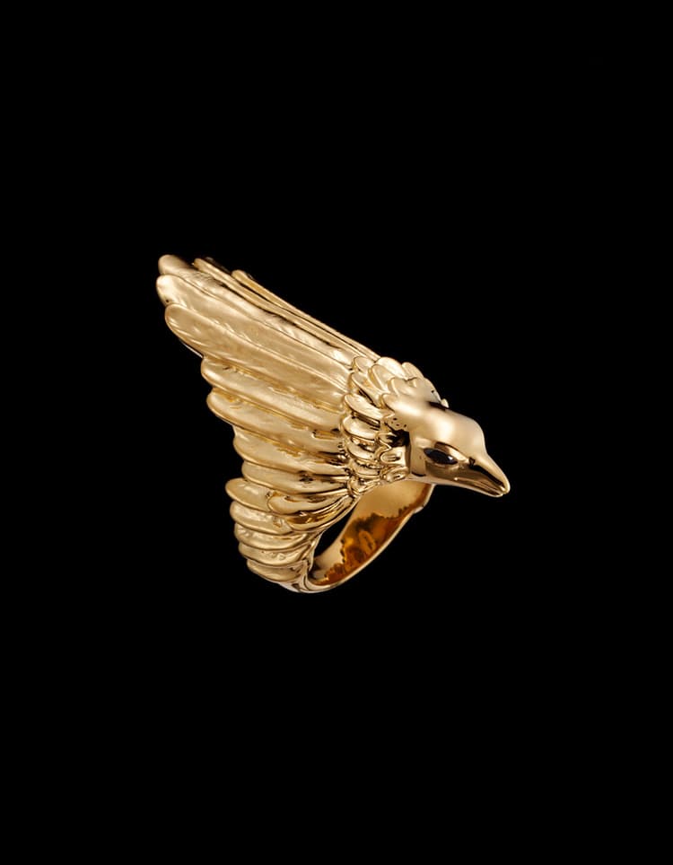 Raven Ring - Bold 925 Sterling Silver with Black Spinel | Maria Nilsdotter